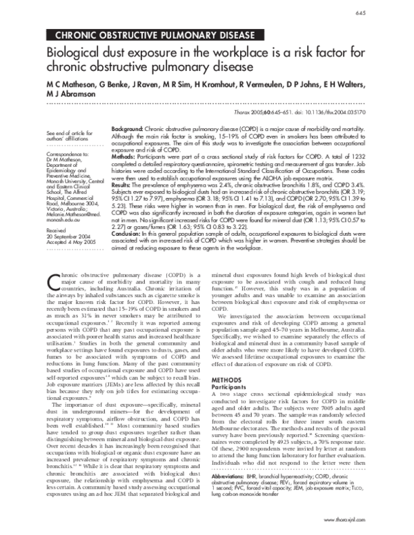 (PDF) Biological dust exposure in the workplace is a risk factor for ...
