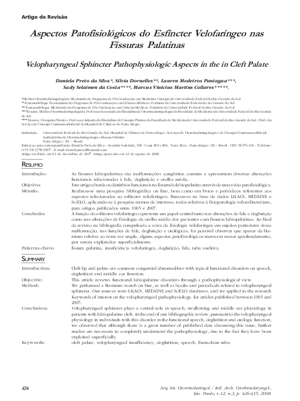 (PDF) Aspectos patofisiológicos do esfíncter velofaríngeo nas fissuras ...