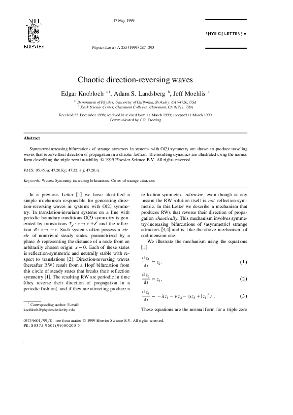 (PDF) Chaotic direction-reversing waves