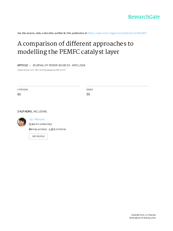 (PDF) A comparison of different approaches to modelling the PEMFC ...