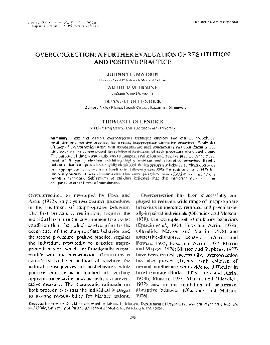 (PDF) Overcorrection: A further evaluation of restitution and positive ...