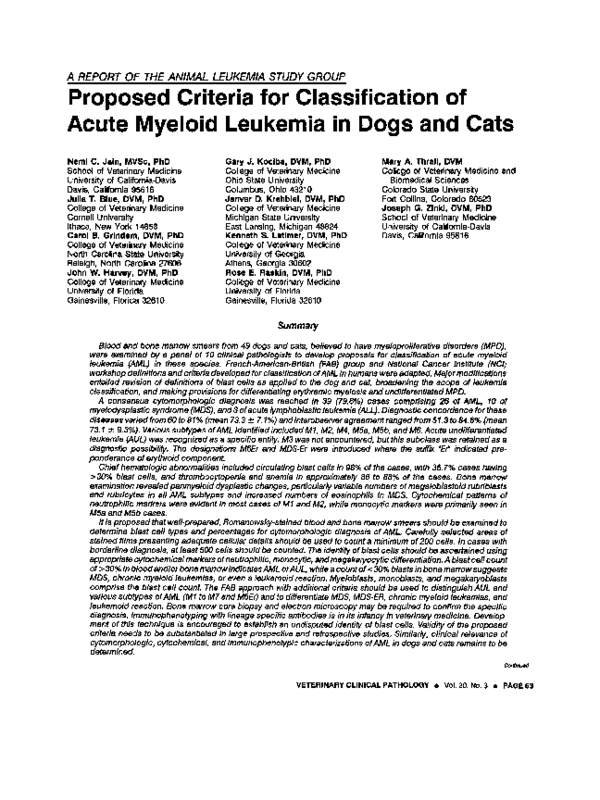 (PDF) Proposed Criteria for Classification of Acute Myeloid Leukemia in ...