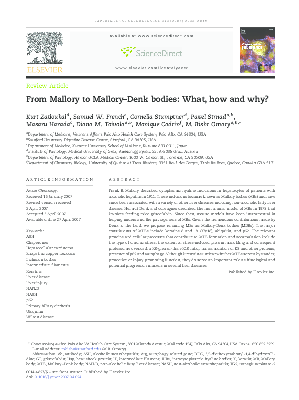 (PDF) From Mallory to Mallory–Denk bodies: What, how and why?