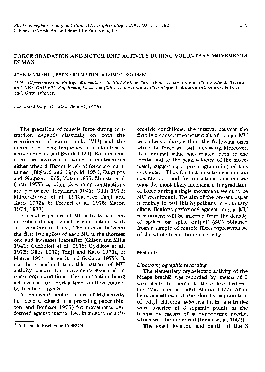 (PDF) Force gradation and motor unit activity during voluntary ...