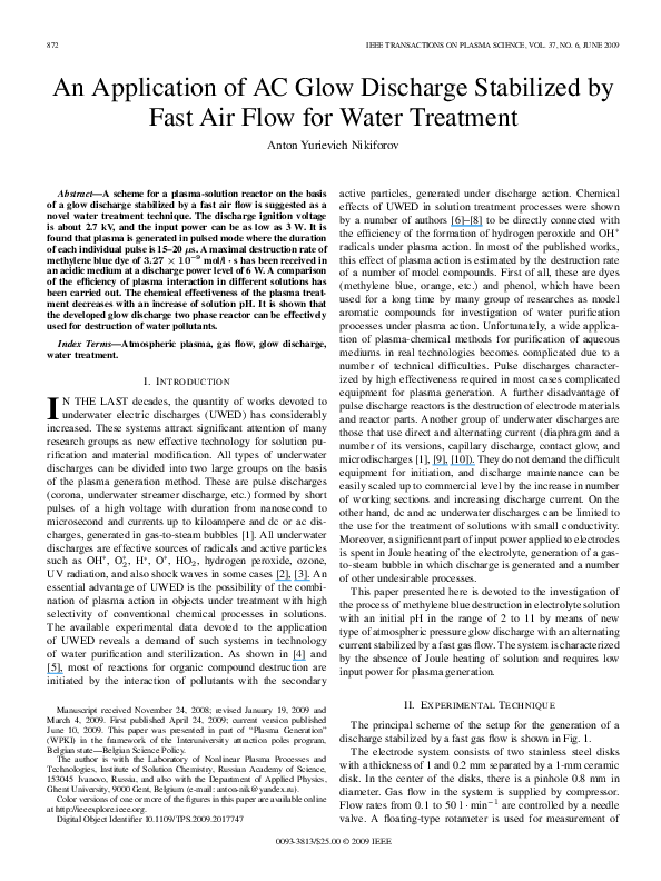 (PDF) An Application of AC Glow Discharge Stabilized by Fast Air Flow ...