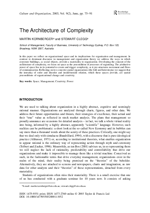 (PDF) Emerging Strategies in Complex Architecture