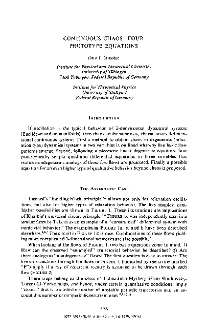 (PDF) CONTINUOUS CHAOS-FOUR PROTOTYPE EQUATIONS