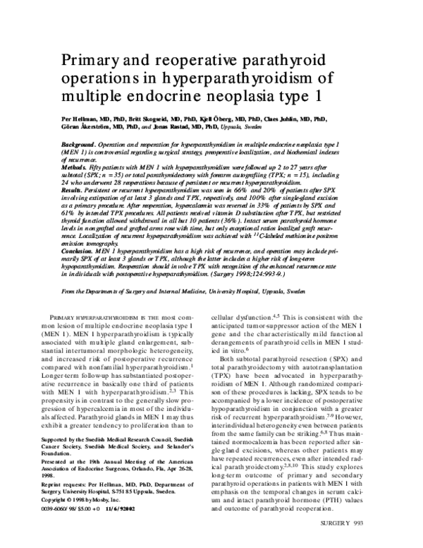 (PDF) Primary and reoperative parathyroid operations in ...
