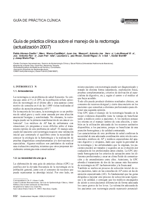 (PDF) Guía de práctica clínica sobre el manejo de la rectorragia ...