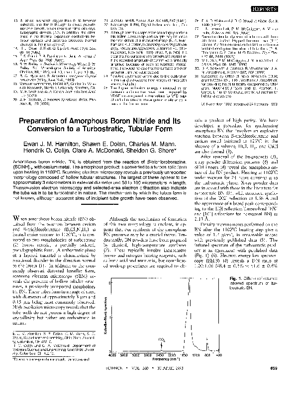 (PDF) Preparation of Amorphous Boron Nitride and Its Conversion to a ...