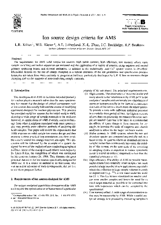 (PDF) Ion source design criteria for AMS