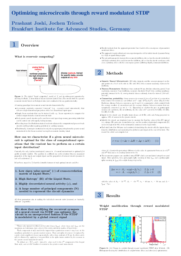 (PDF) Optimizing microcircuits through reward modulated STDP
