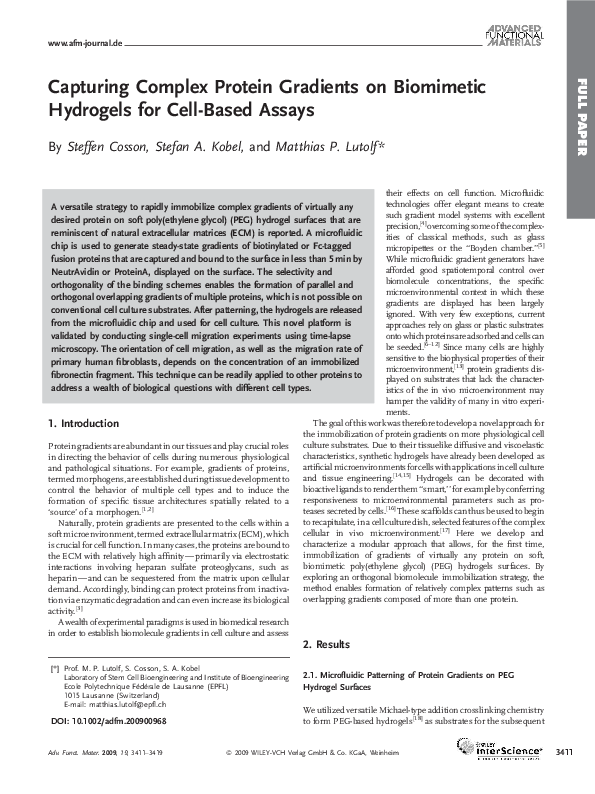 (PDF) Capturing Complex Protein Gradients on Biomimetic Hydrogels for ...