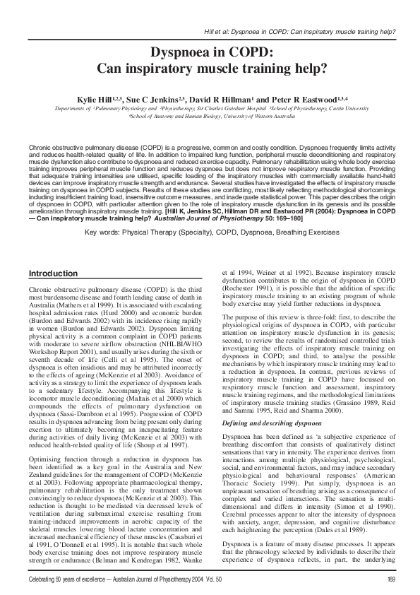 (PDF) Dyspnoea in COPD: Can inspiratory muscle training help?