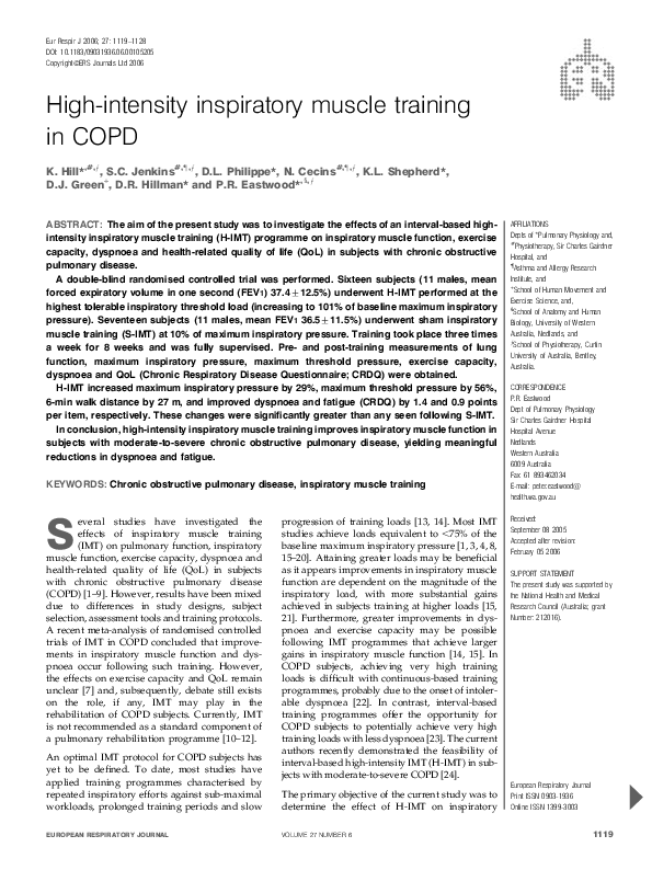 (PDF) High-intensity inspiratory muscle training in COPD