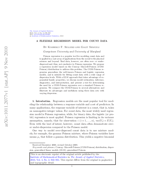 (PDF) A flexible regression model for count data