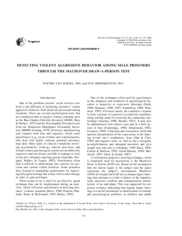 (PDF) Detecting violent aggressive behavior among male prisoners ...