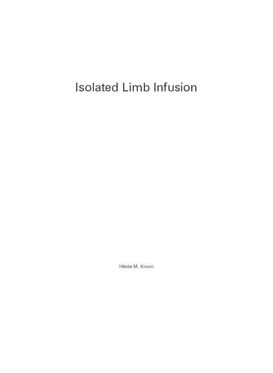 (PDF) Isolated limb infusion: A review