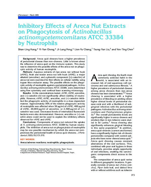 (PDF) Inhibitory Effects of Areca Nut Extracts on Phagocytosis of ...