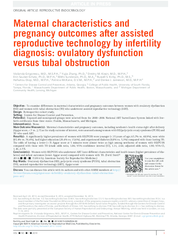 (PDF) Maternal characteristics and pregnancy outcomes after assisted ...