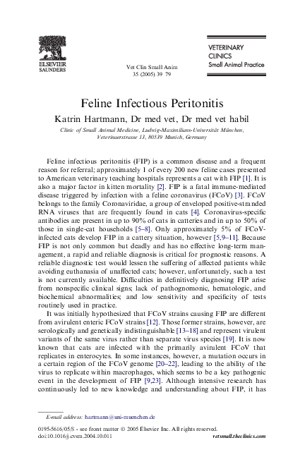 (PDF) Feline Infectious Peritonitis