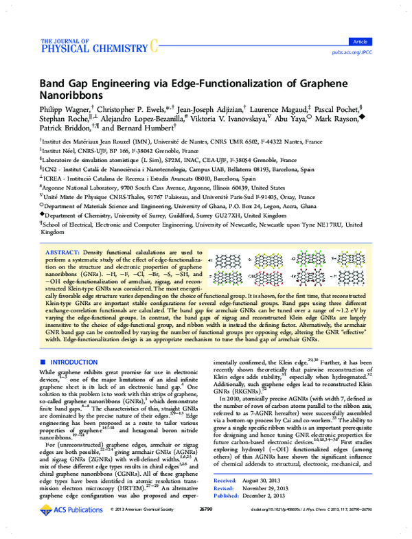 (PDF) Band Gap Engineering via Edge-Functionalization of Graphene ...