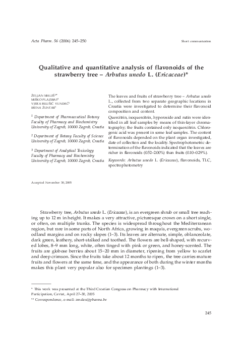 (PDF) Qualitative and quantitative analysis of flavonoids in Sophora tonkinensis by LC/MS and HPLC