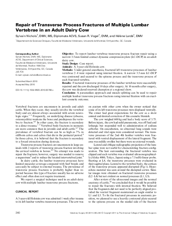 (PDF) Repair of Transverse Process Fractures of Multiple Lumbar ...