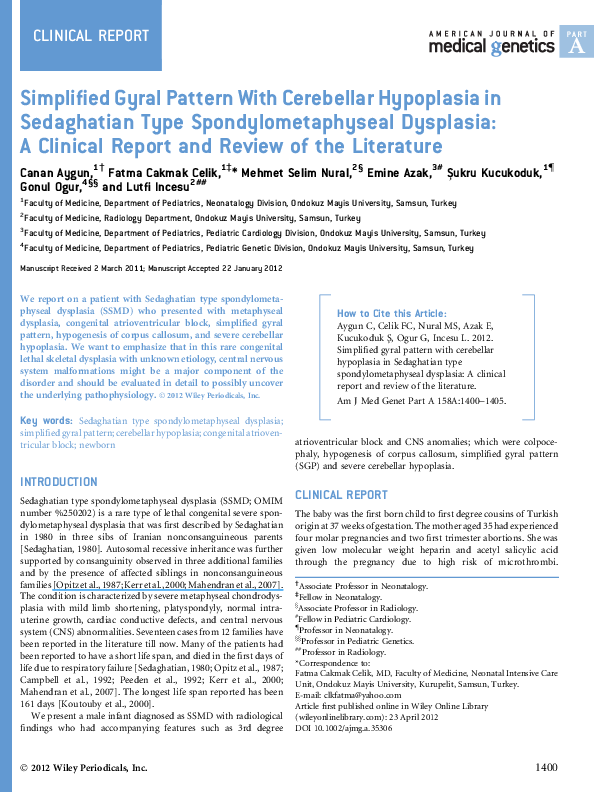 (PDF) Simplified gyral pattern with cerebellar hypoplasia in ...