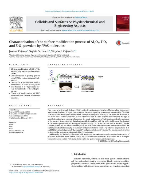 Pdf Characterization Of The Surface Modification Process Of Al2o3