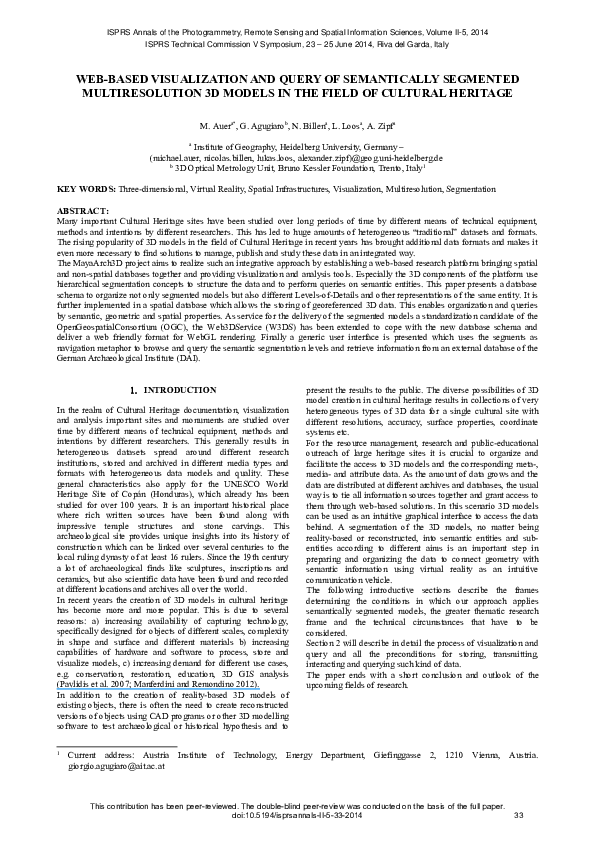 (PDF) Web-based Visualization and Query of semantically segmented multiresolution 3D Models in ...