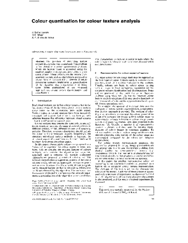 Pdf Colour Quantisation For Colour Texture Analysis Jacob Scharcanski