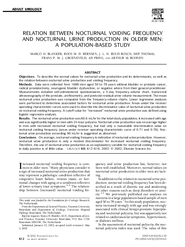 (PDF) Relation between nocturnal voiding frequency and nocturnal urine ...