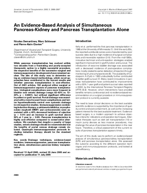 (PDF) Evaluating Pancreas-Kidney Transplant Outcomes