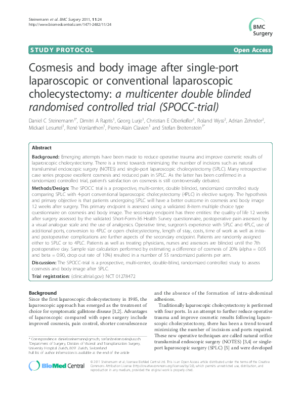 (PDF) Three-port versus four-port laparoscopic cholecystectomy in acute and chronic ...