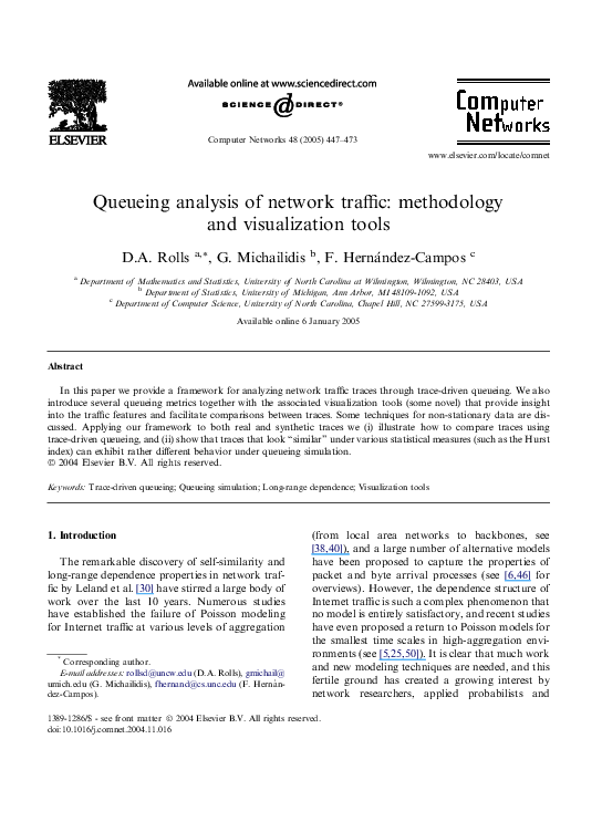 (PDF) Queueing analysis of network traffic: methodology and visualization tools