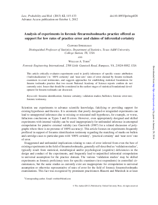 (PDF) Firing pin impressions: a valuable feature for determining the ...