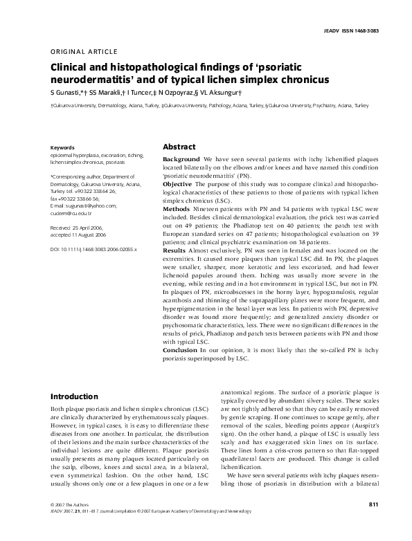 (PDF) Clinical and histopathological findings of ?psoriatic ...