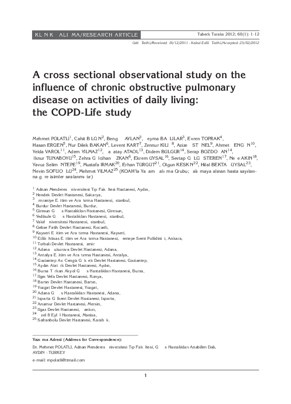 (PDF) A cross sectional observational study on the influence of chronic ...