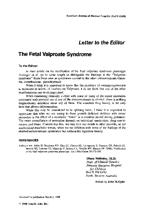 (PDF) Fetal valproate syndrome | Derya Kalyoncu - Academia.edu