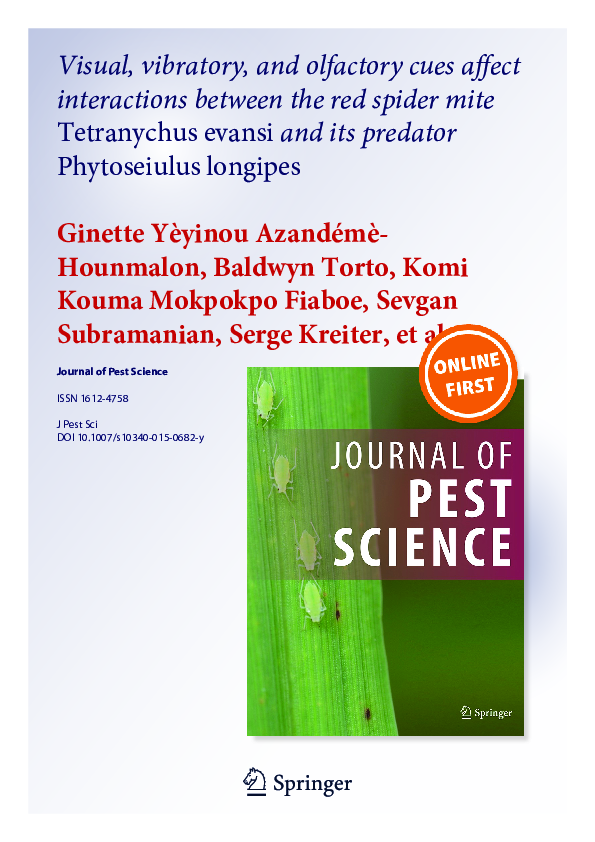 (PDF) Visual, vibratory, and olfactory cues affect interactions between ...
