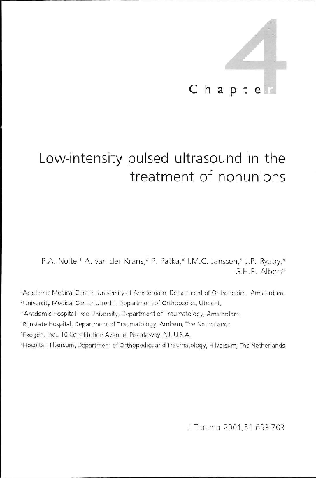 (PDF) Low-Intensity Pulsed Ultrasound in the Treatment of Traumatic ...