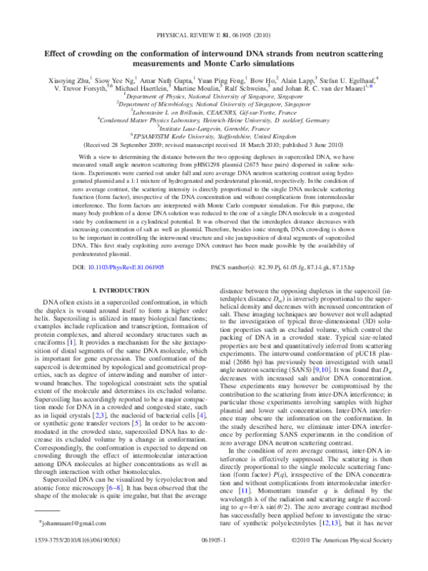 (PDF) Effect of crowding on the conformation of interwound DNA strands ...