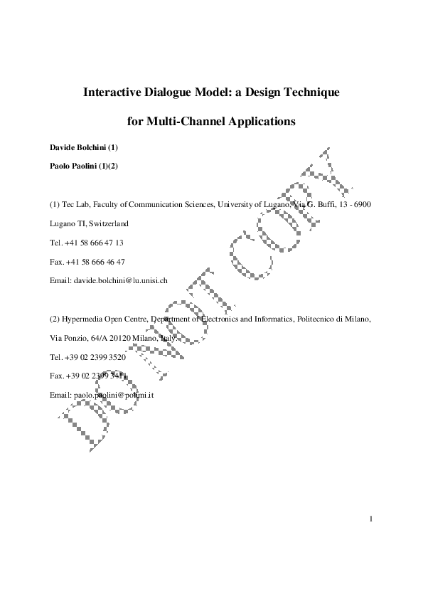 (PDF) Interactive dialogue model: A design technique for multichannel applications