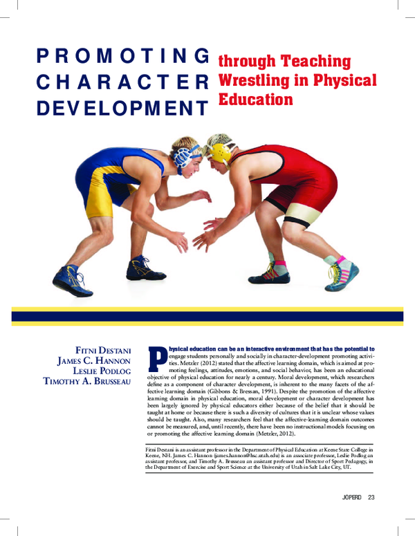 (PDF) Promoting Character Development through Teaching Wrestling in ...
