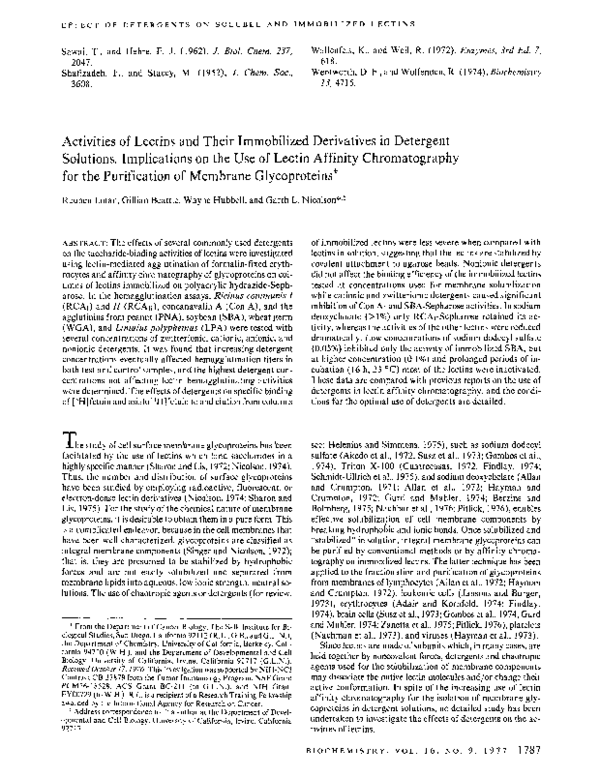(PDF) Activities of lectins and their immobilized derivatives in ...