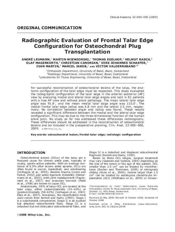 (PDF) Radiographic evaluation of frontal talar edge configuration for ...