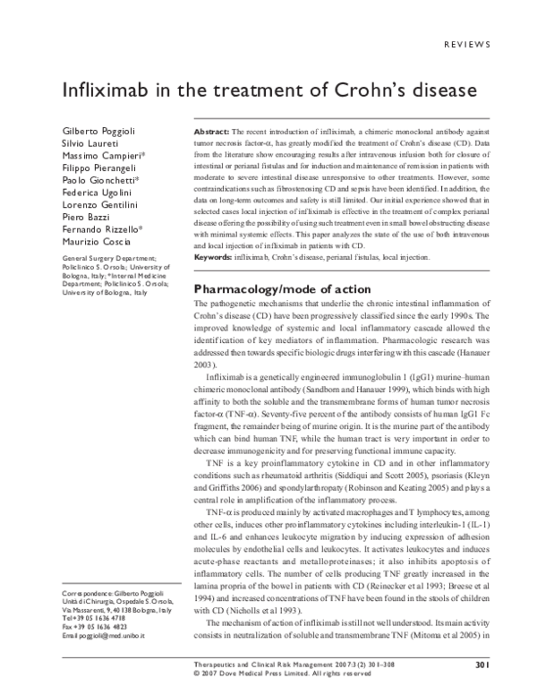 (PDF) Infliximab in the treatment of Crohn's disease