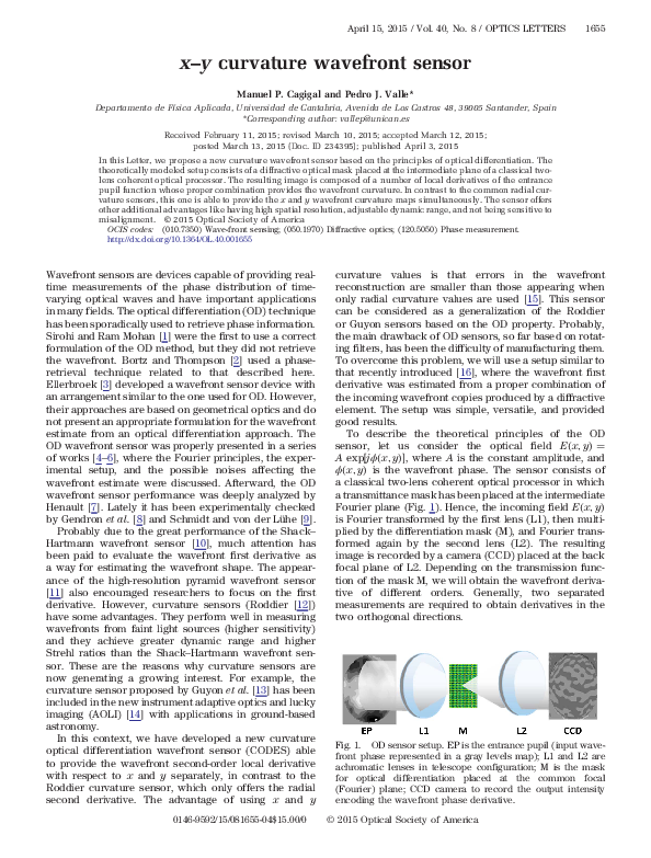 (PDF) x-y curvature wavefront sensor