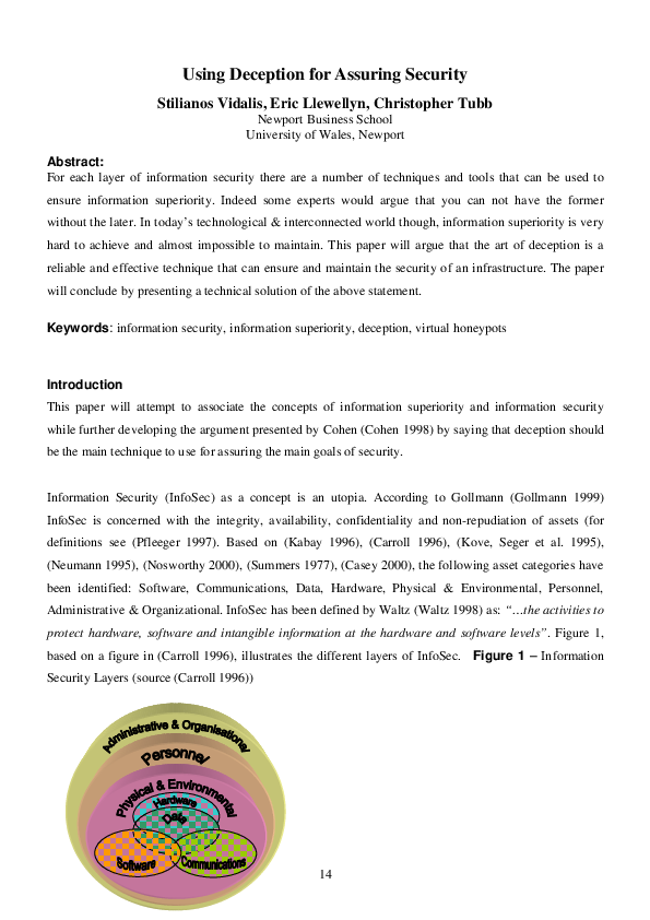 (PDF) Using Deception for Assuring Security